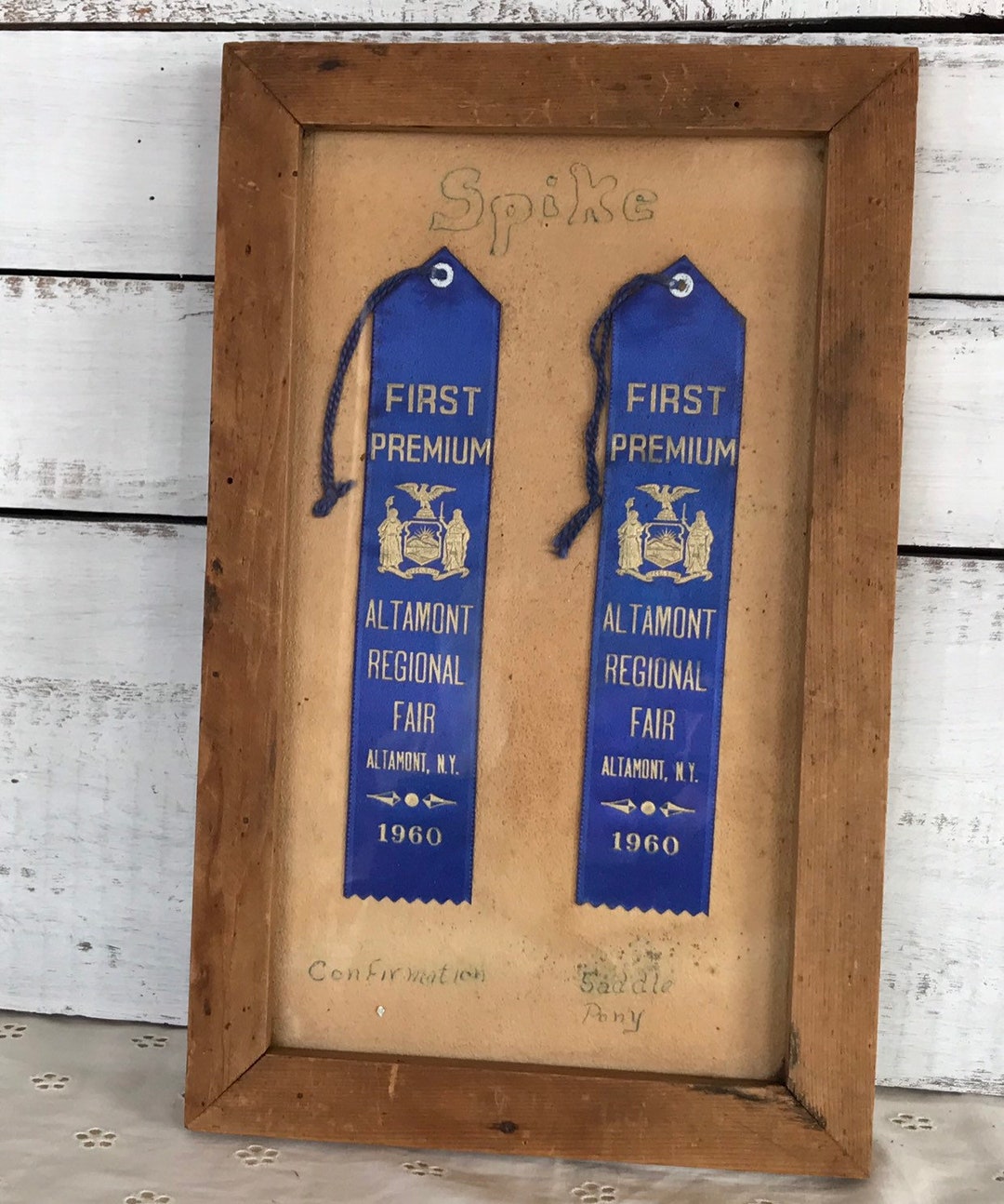 Vintage Midcentury 1960s Altamont Fair Altamont NY Homemade Framed Blue ...