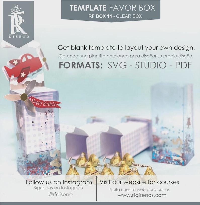 RF BOX 14 - Template Box - Paper Favor Box - Plantillas De Cajas - No ...