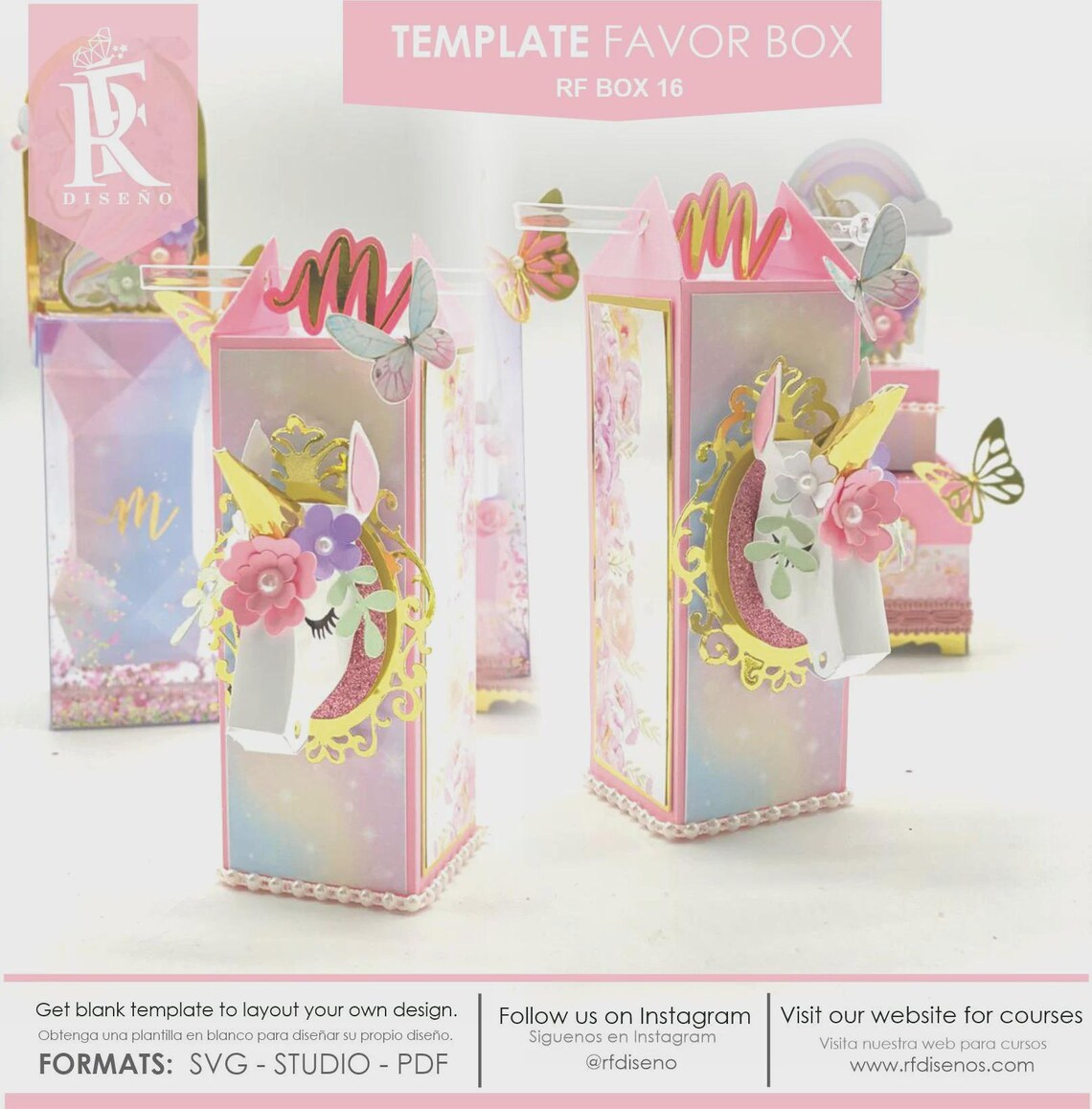 RF BOX 16 - Template Box - No Incluye El Diseño De La Foto. Paper ...