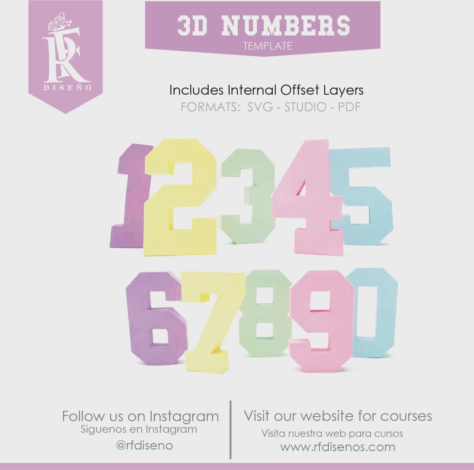 3D NUMBER PAPERCRAFT - Etsy