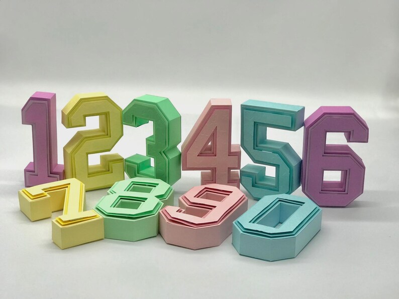 3D NUMBER PAPERCRAFT - Etsy