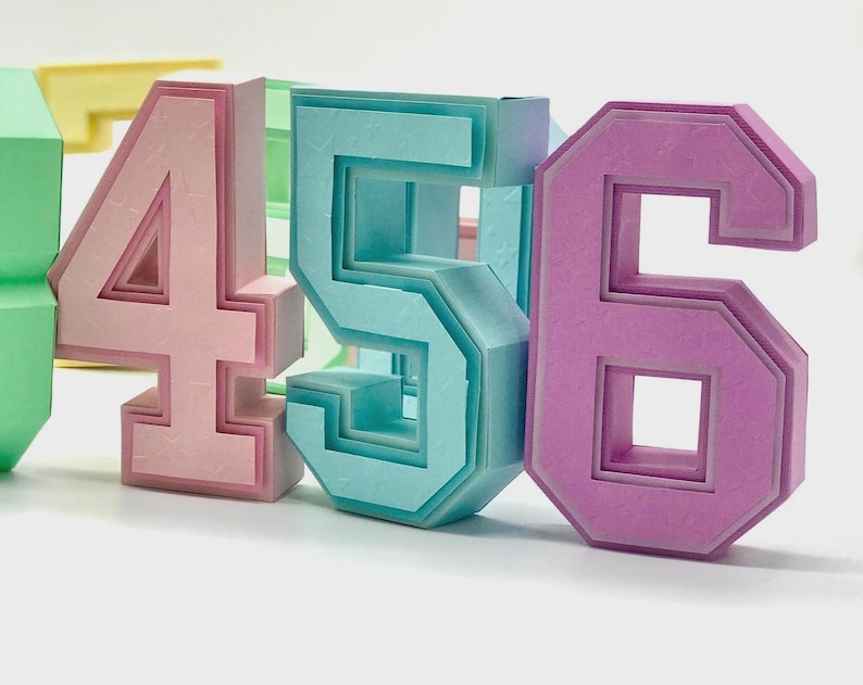 3D NUMBER PAPERCRAFT - Etsy