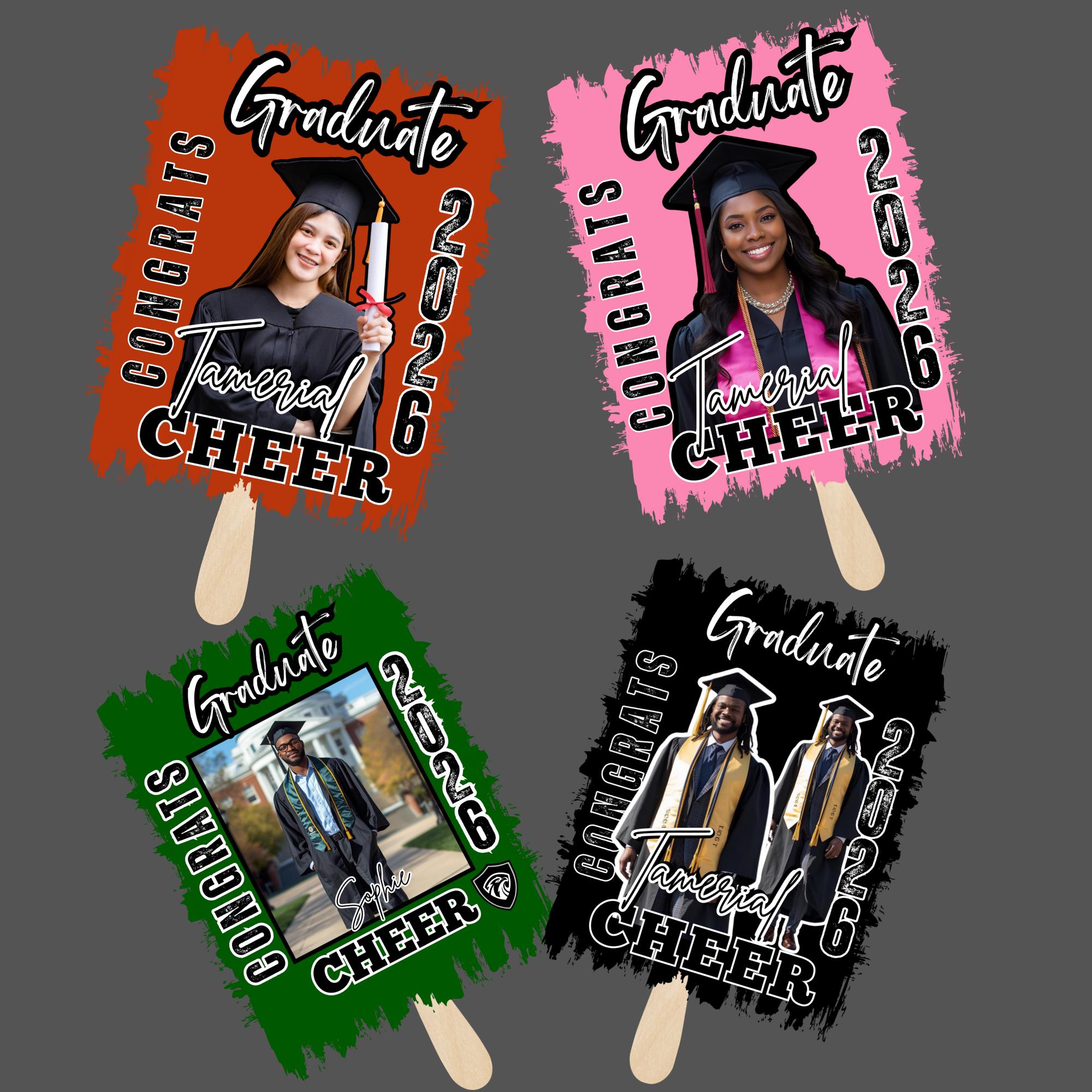 50+ Grad Fan Canva Editable Template, Class of 2026 Graduation Paddle ...
