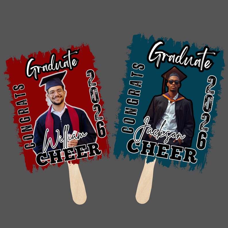 50+ Grad Fan Canva Editable Template, Class of 2026 Graduation Paddle ...
