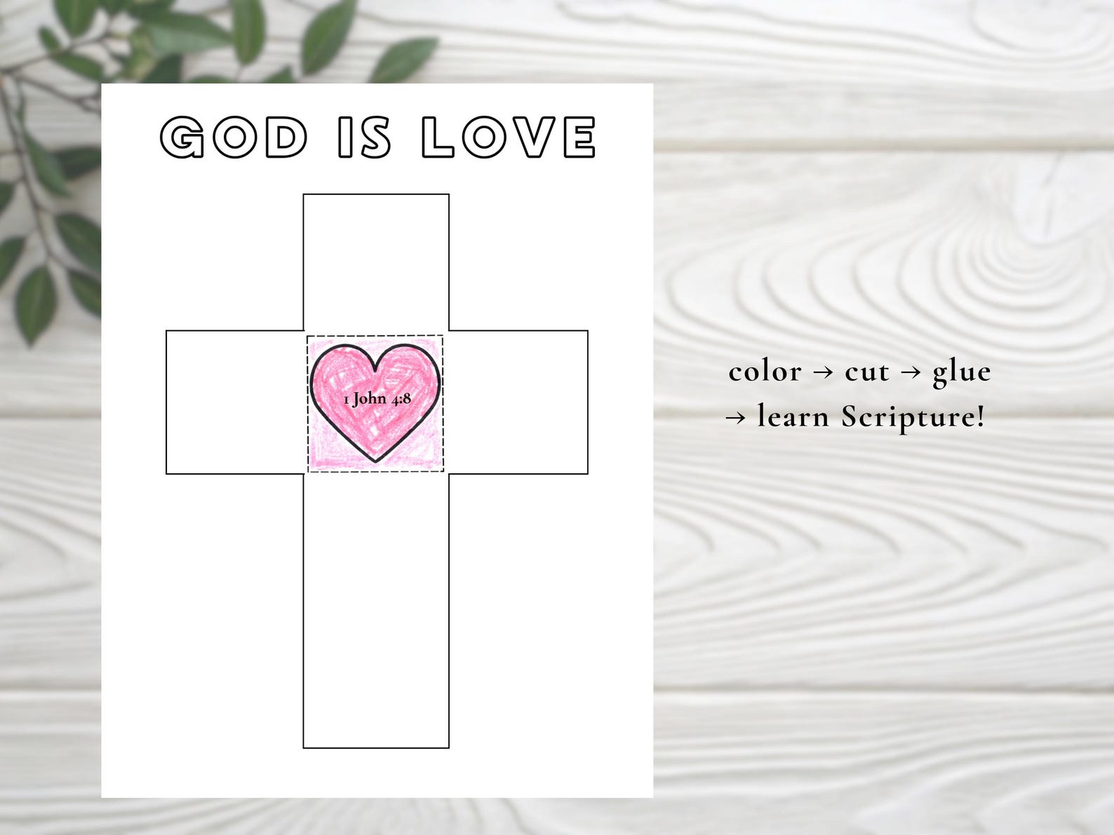 God is Love Christian Craft for Kids, 1 John 4:8 Bible Lesson ...