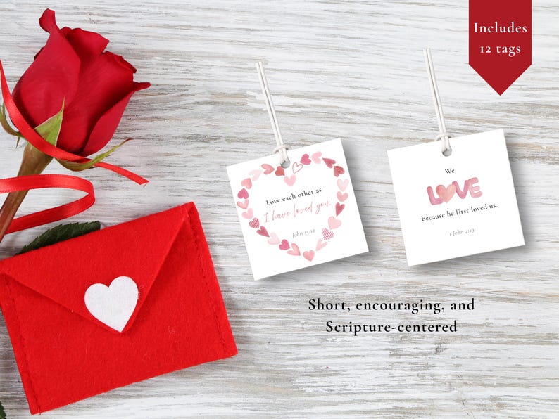 Christian Valentine Day Gift Tags, 12 Printable Bible Verse Tags ...