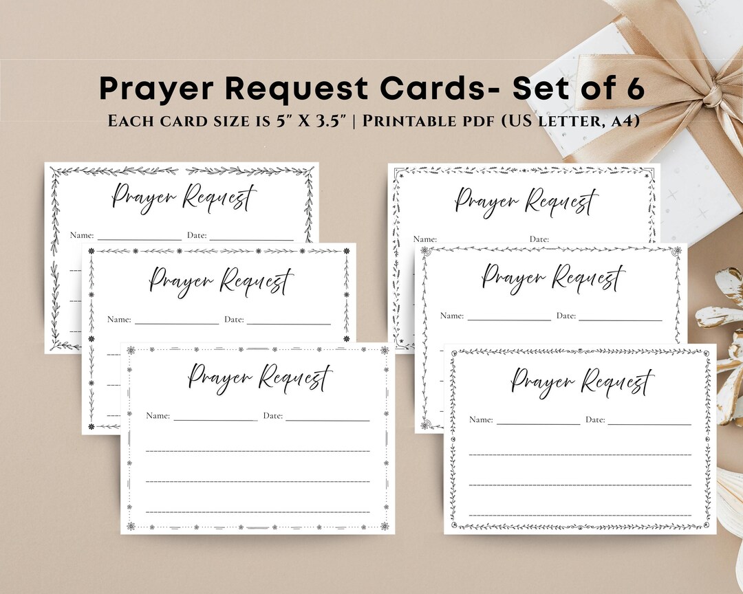 Printable Prayer Request Cards Template, Christian Planner Insert ...