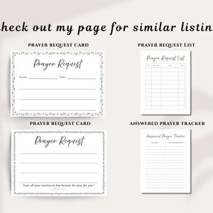 Prayer Request Card, Printable Black and White Prayer Card Template ...