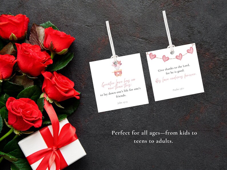 Christian Valentine Day Gift Tags, 12 Printable Bible Verse Tags ...