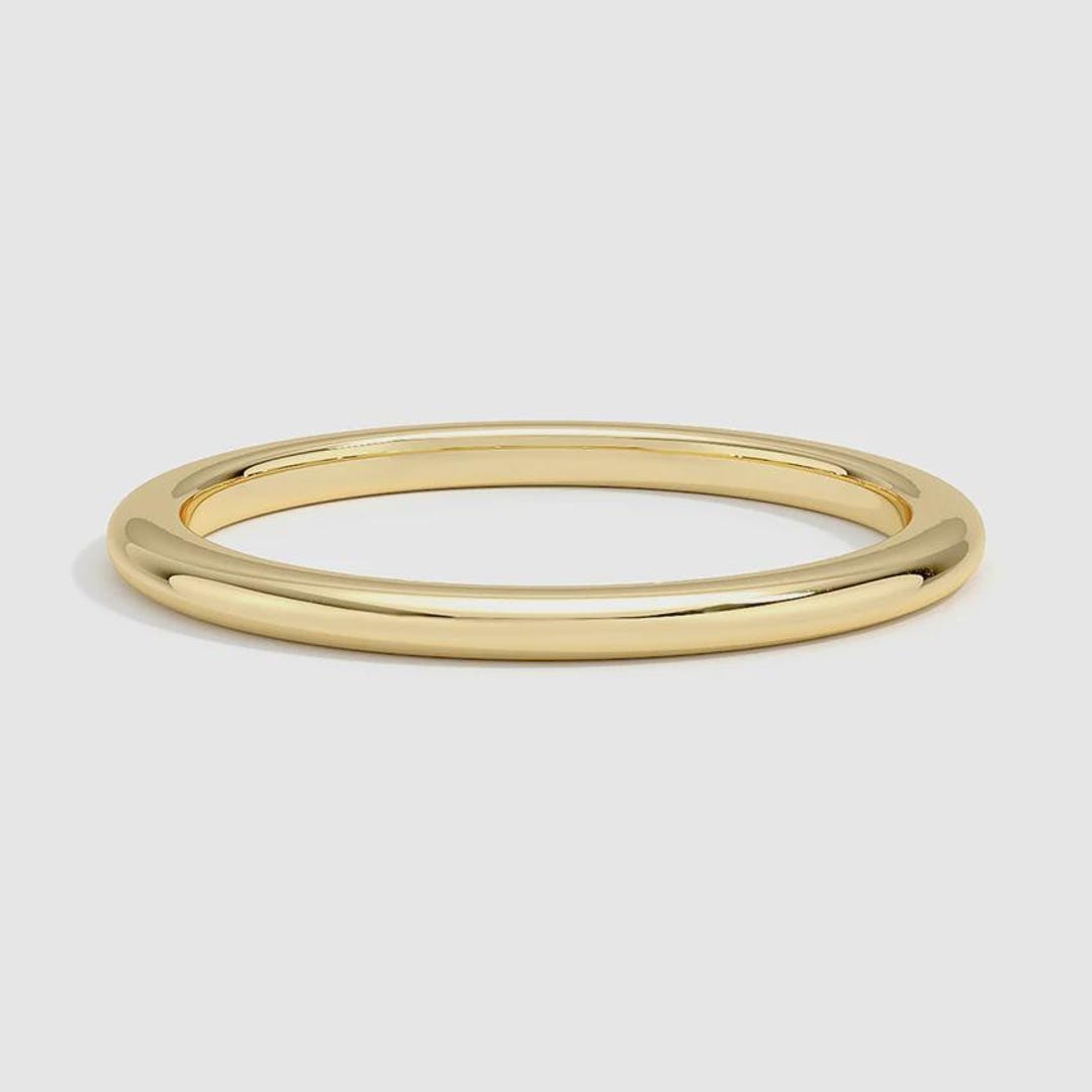 14k Solid Gold 1mm Thin Wedding Band / Minimalist Wedding Ring for ...