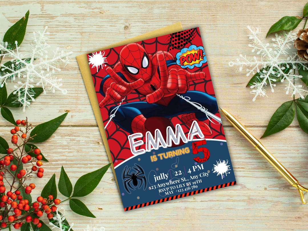 Emma Birthday Invitation Card | Editable Floral Girl Invite | Digital ...