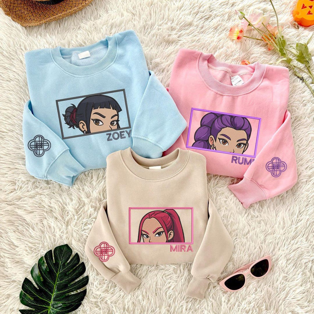 Band Kpop Character Embroidered Family Sweatshirt, Kpop Merch, Gift for ...