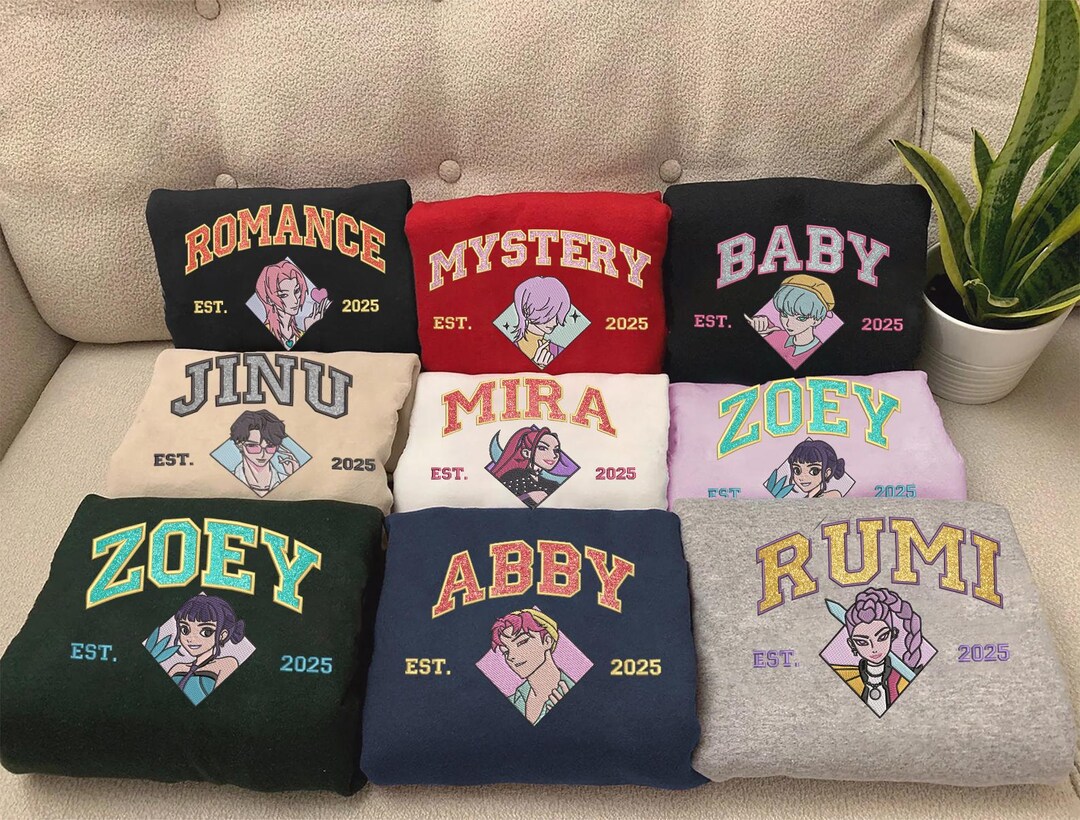 Kpop Demon Hunter Huntrix & Saja Boys Embroidered Youth Sweathirt ...