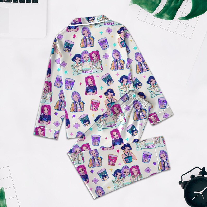 Huntrix Ramen Pajama Set, Mira Rumi Zoey Pjs, Kpop Demon Hunters Satin ...
