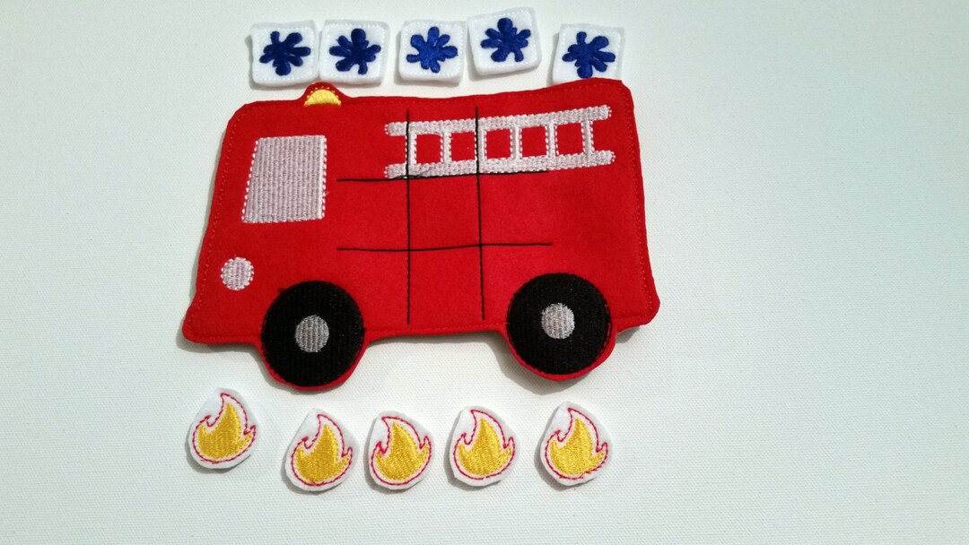 Handcrafted Fire Truck Tic Tac Toe Game for Boys and Girls. Can Be Used ...