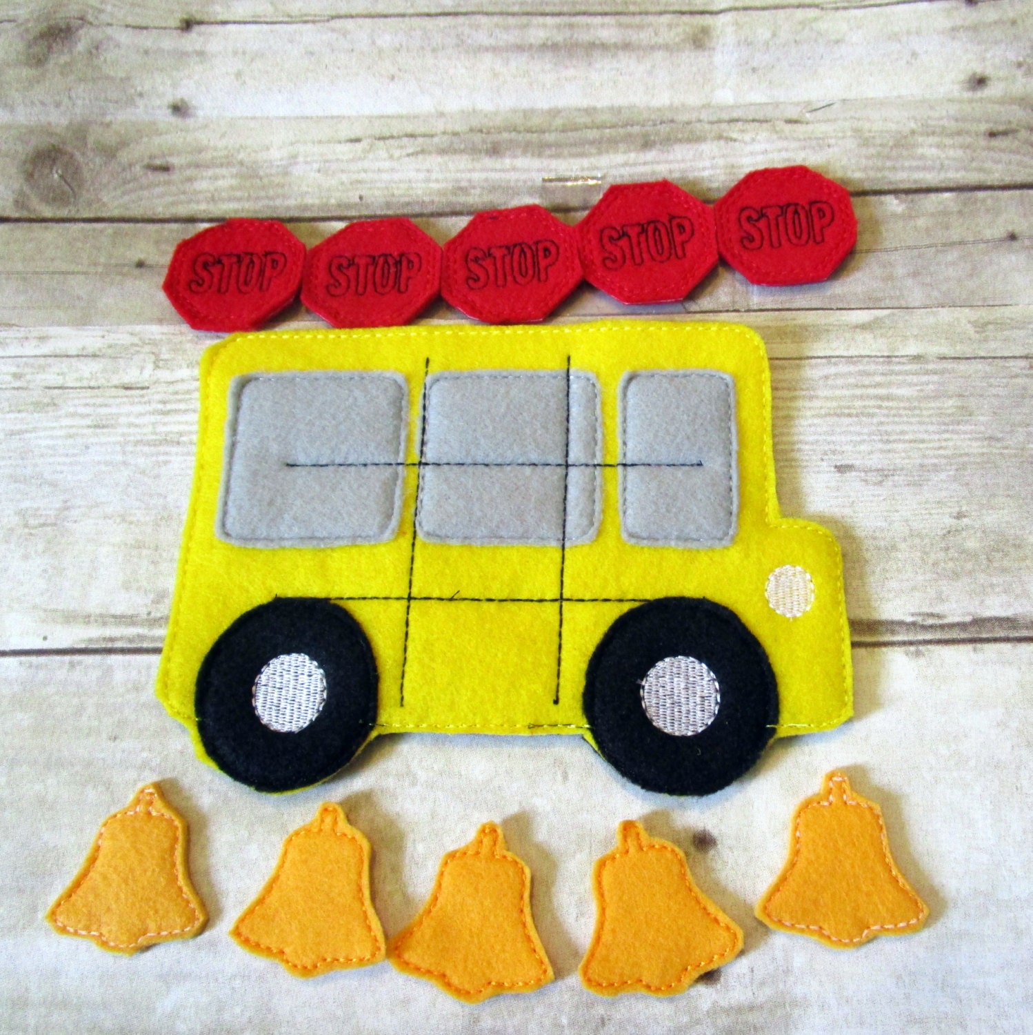 Handcrafted school bus tic tac toe game for boys and girls. Can be used ...