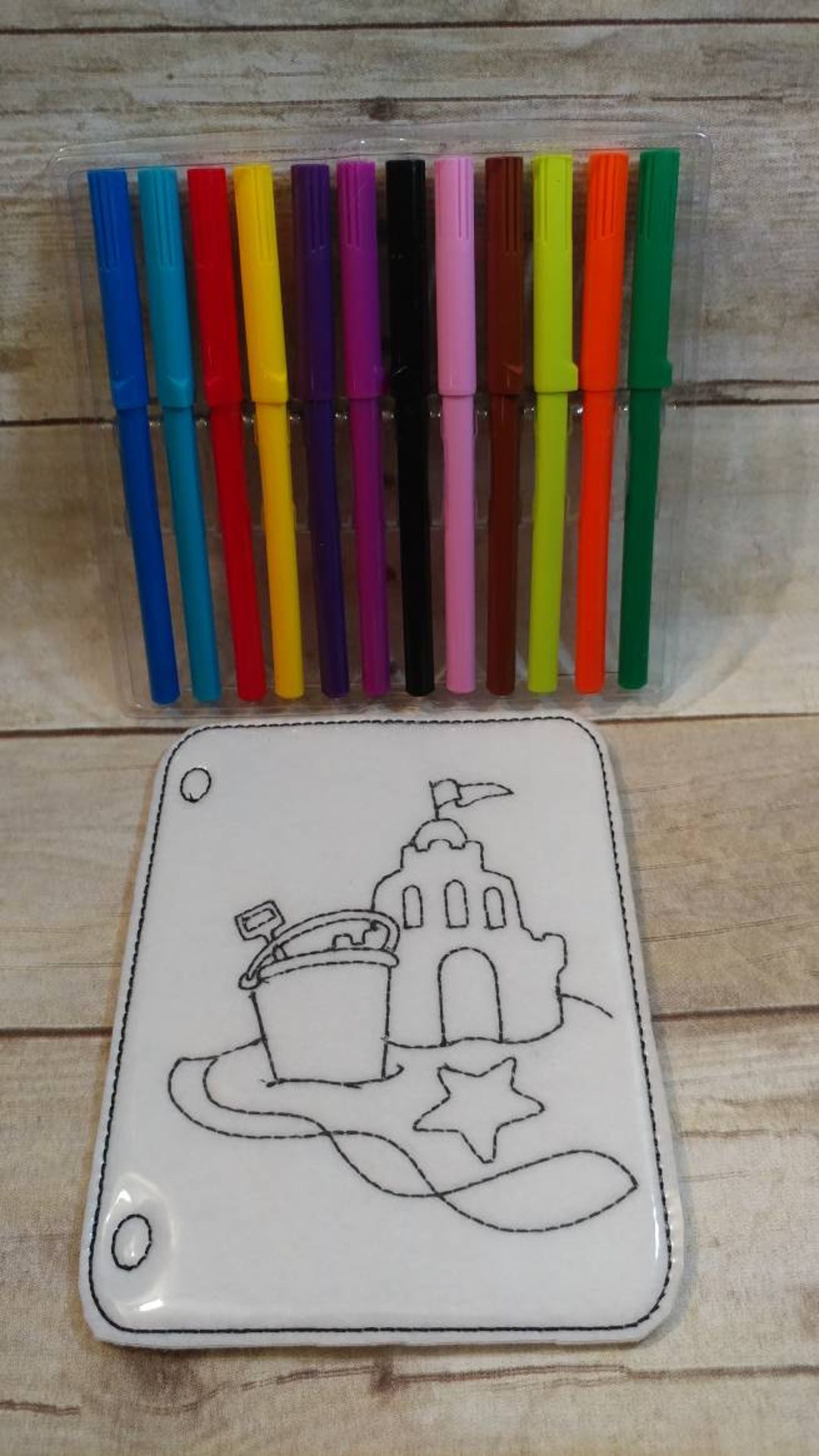 Reusable Beach Vinyl Coloring Picture for Kids - Etsy