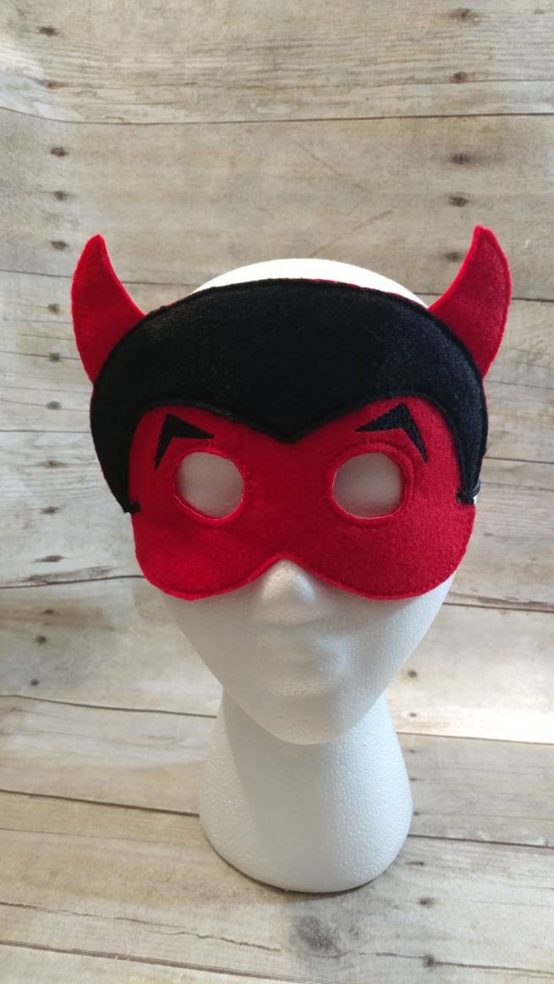 Black and Red Felt Pretend Play Devil Mask for Kids - Etsy