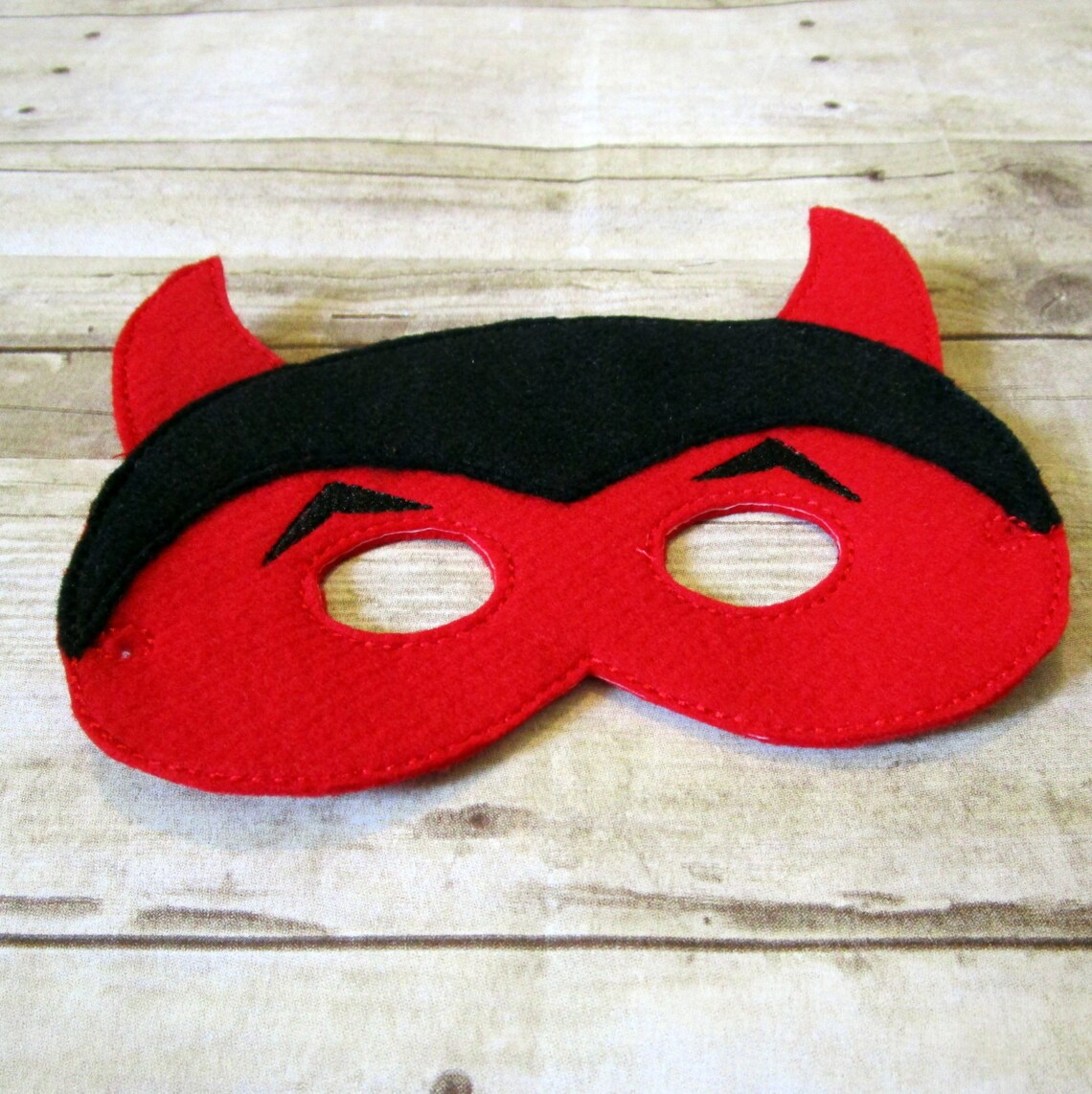 Black and Red Felt Pretend Play Devil Mask for Kids - Etsy
