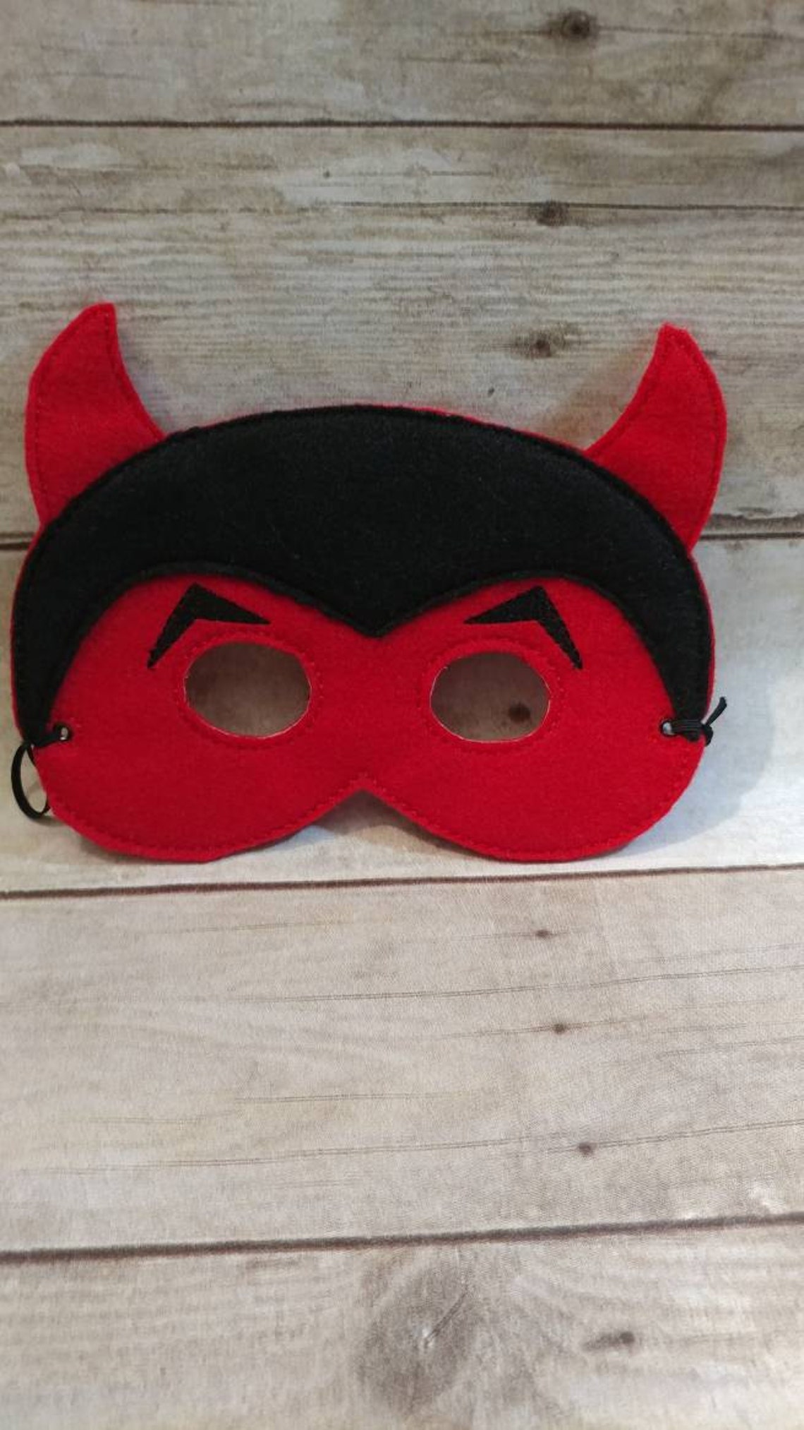 Black and Red Felt Pretend Play Devil Mask for Kids | Etsy