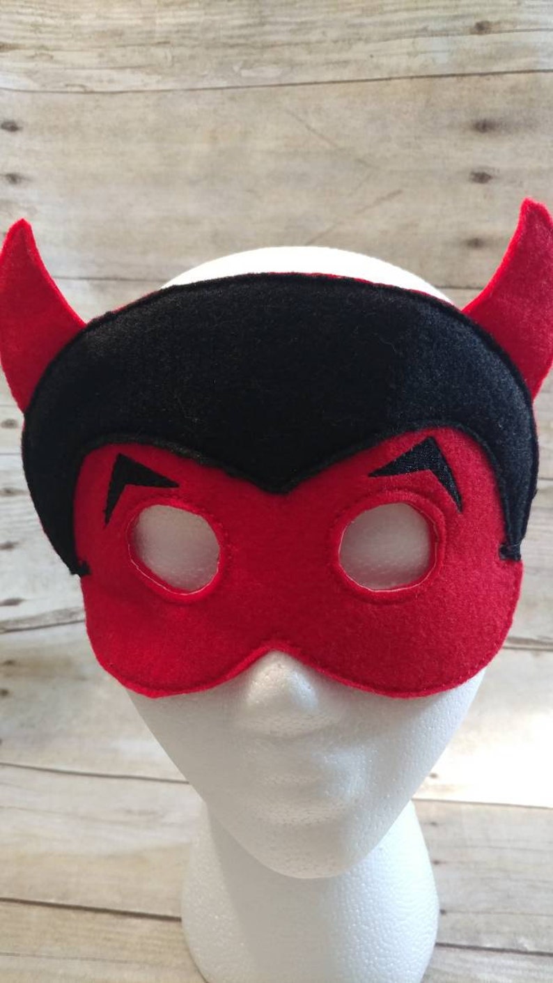 Black and Red Felt Pretend Play Devil Mask for Kids - Etsy