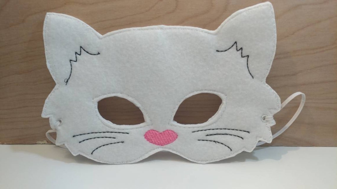 Kids Felt Pretend Play White Cat Mask - Etsy