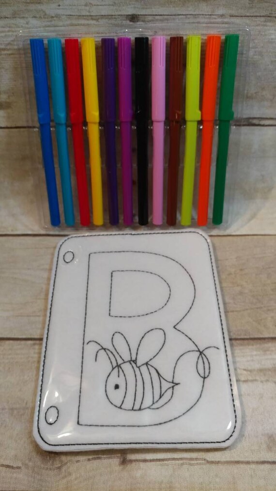 Letter B Bee Reusable Coloring Page Felt Coloring Page | Etsy