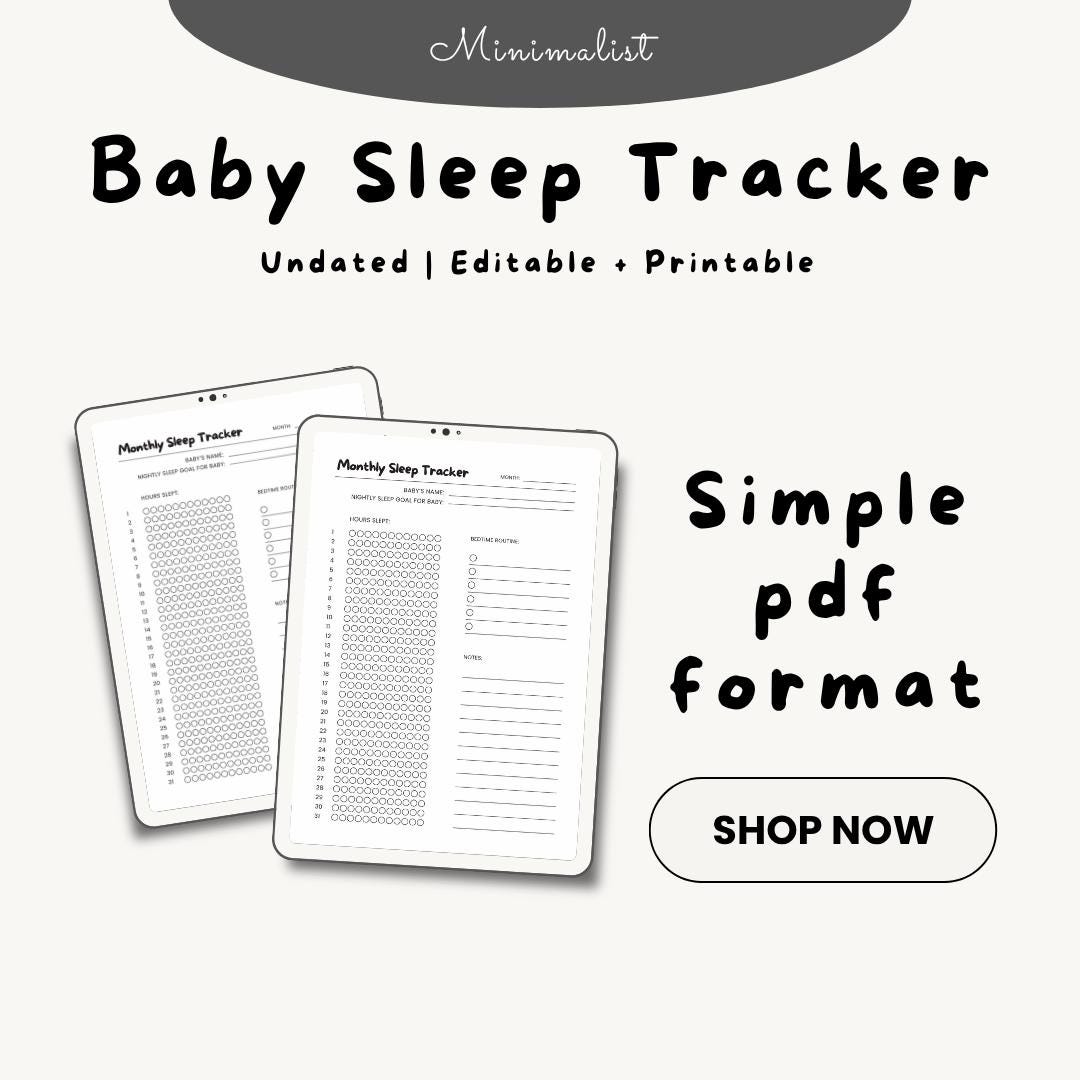 Baby Sleep Tracker Editable Printable Baby Sleep Log Pdf, Monthly ...
