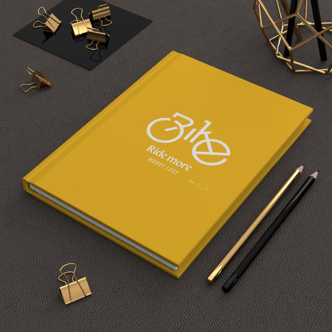 Bright Bicycle Journal - Ride More Worry Less, Bike Lover's Gift ...