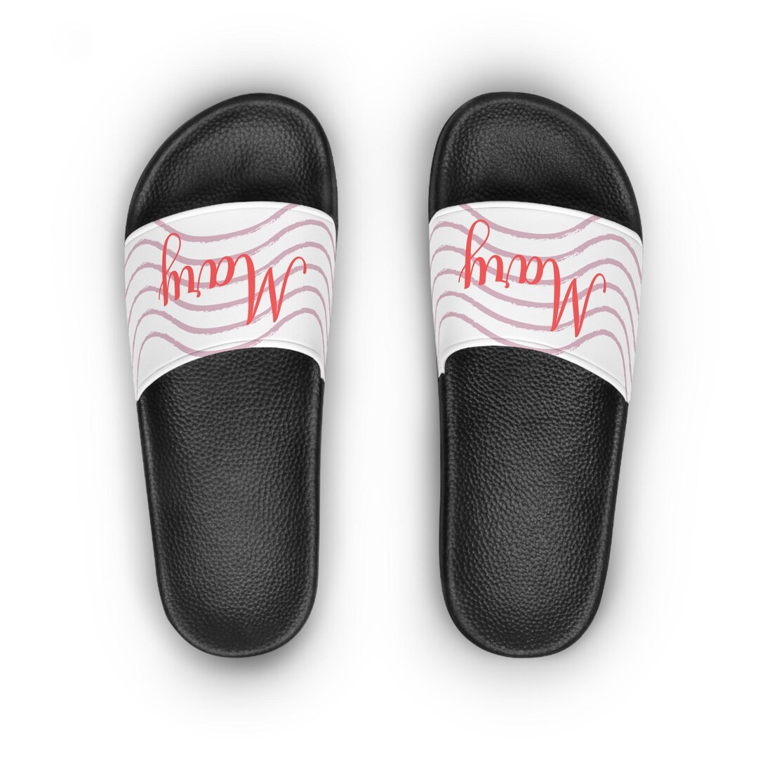 Personalized Chic Women's Slide Sandals | Summer Footwear, Beach ...