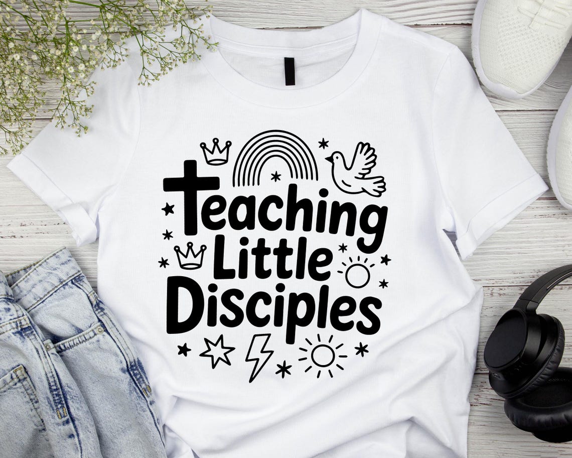 Teaching Little Disciples Svg,religious Bible Verse Design Svg,retro ...