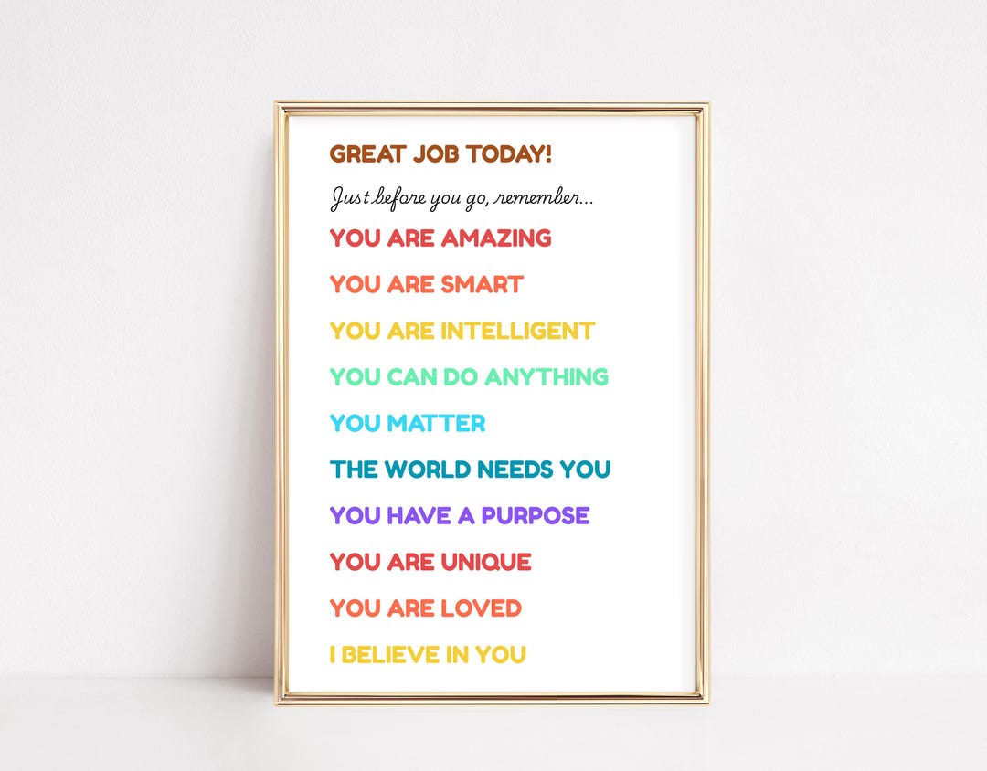 Classroom Affirmation Poster: Inspirational Kids Room Decor, Before You ...