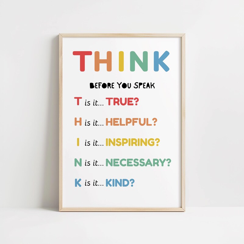 Think Before You Speak Poster - Etsy