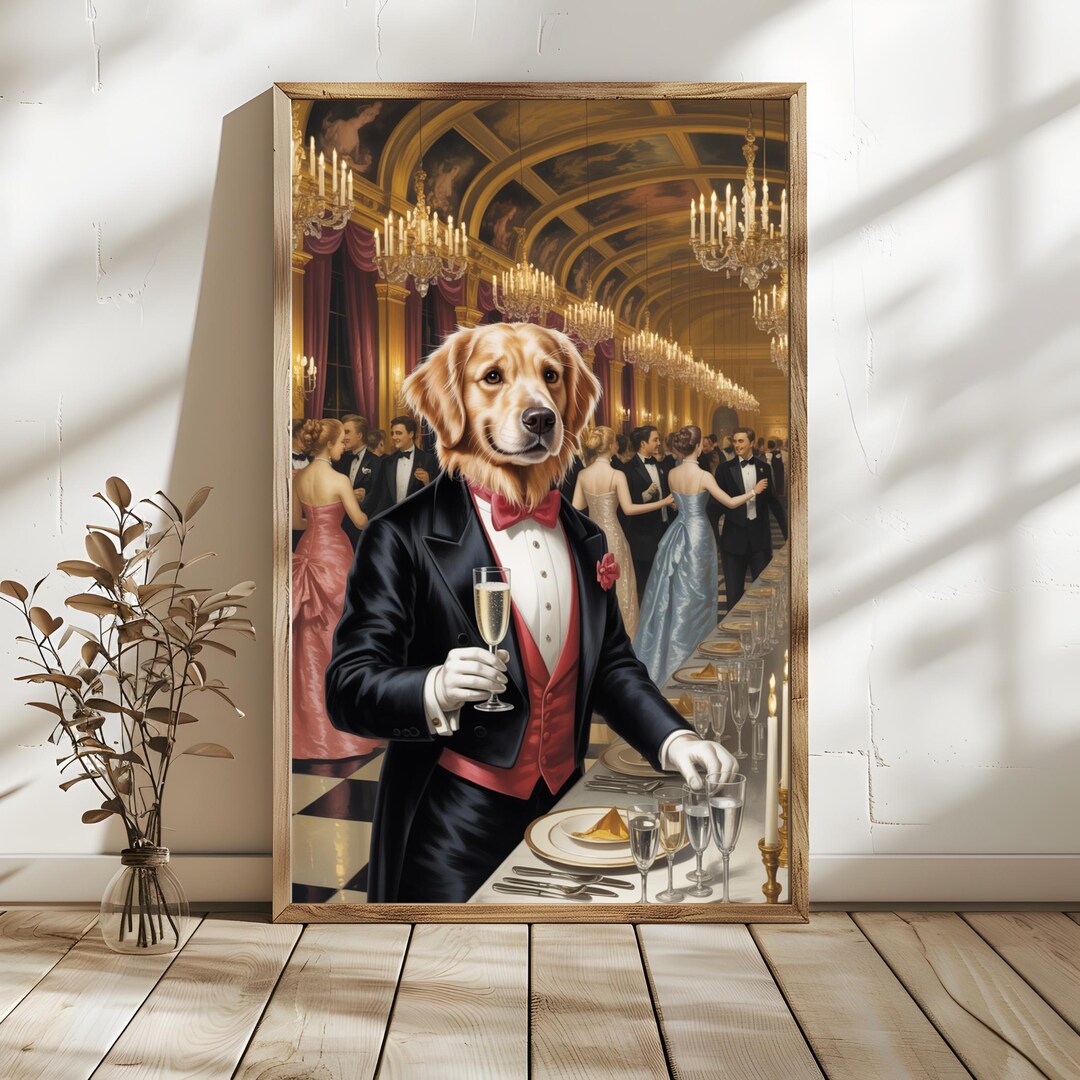 Anthropomorphic Dog Fine Art Print Set – Elegant Dogs in Ballroom ...