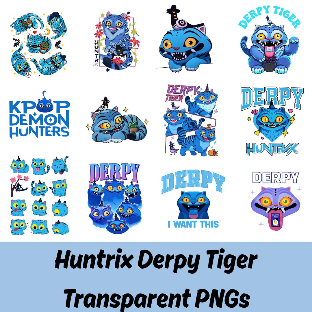 Paquete PNG de Huntrix Derpy Tiger, Clipart de Cazadores de Demonios ...
