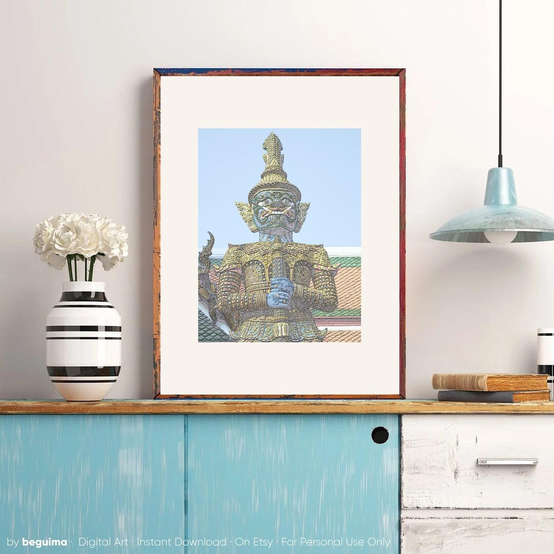 Silk Posters - Yaksha, Giant Guardian, Ramayana Gift, Thailand Travel ...