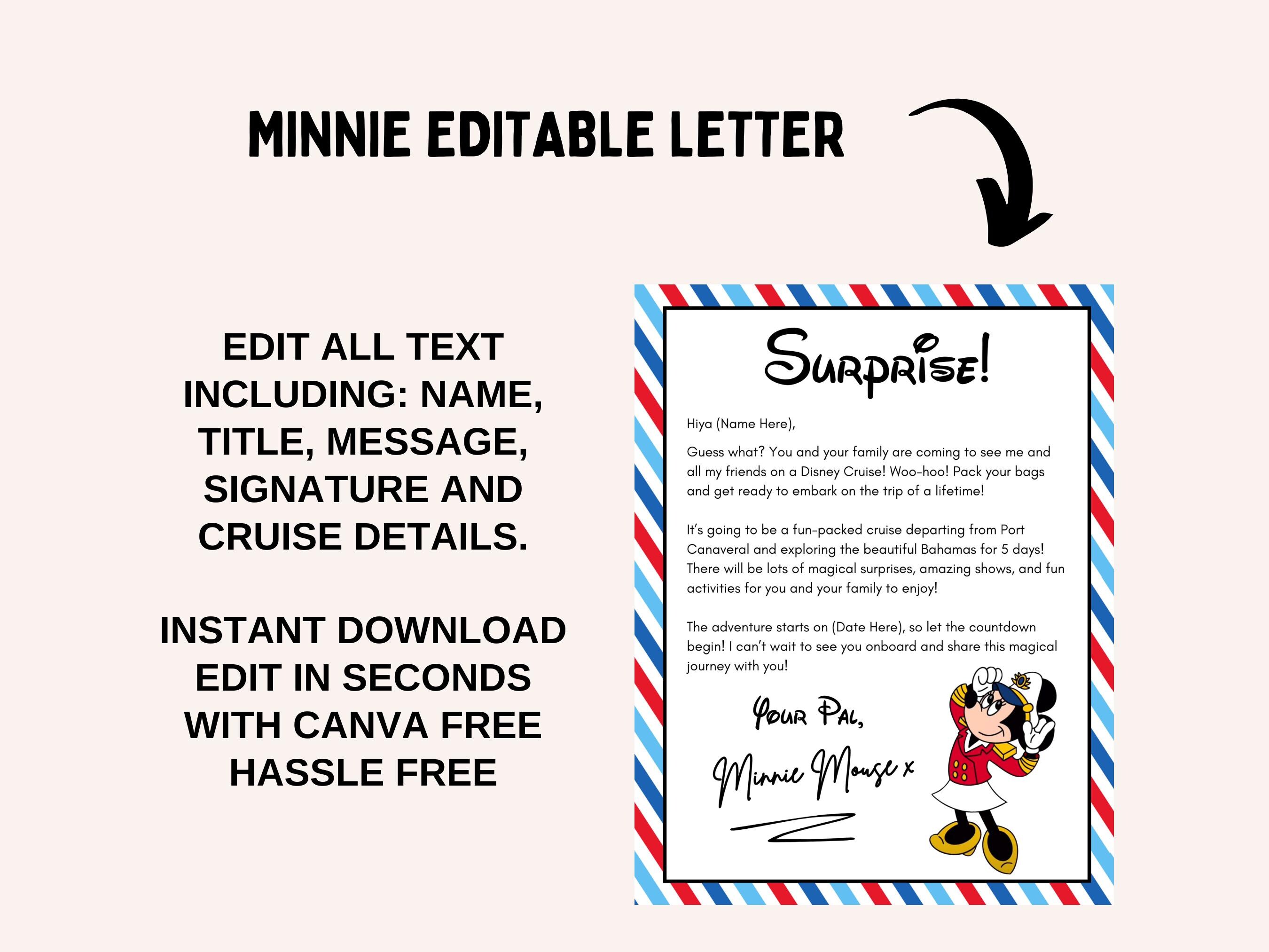 Mickey Cruise Trip Reveal, Letters From Mickey and Minnie, Cruise ...