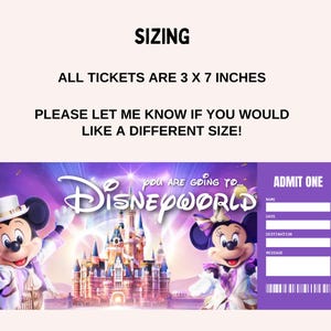 Surprise Disneyland Ticket | Disneyworld Ticket | Editable Ticket ...