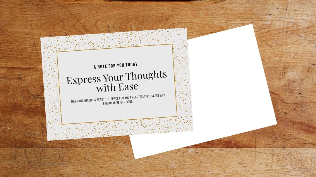 Customizable Note Card Template | Printable Stationery | Minimalist ...