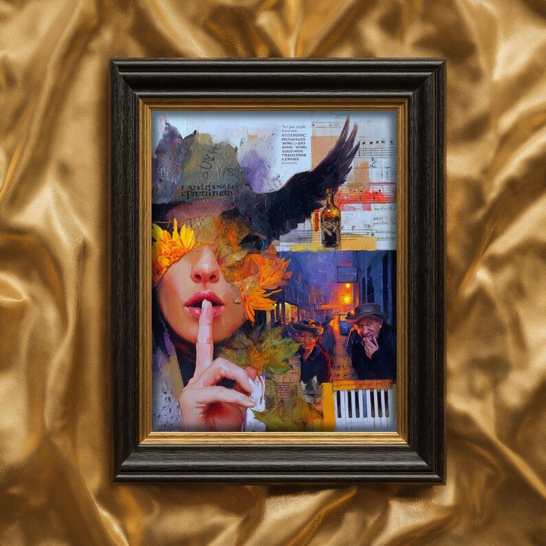 Surreal Woman Collage Art Print: Abstract Mixed Media Portrait - Etsy