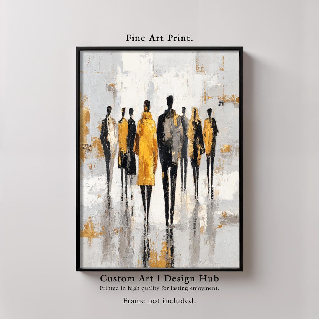 Modern Abstract People Wall Art Print | Minimalist Figures Painting in ...