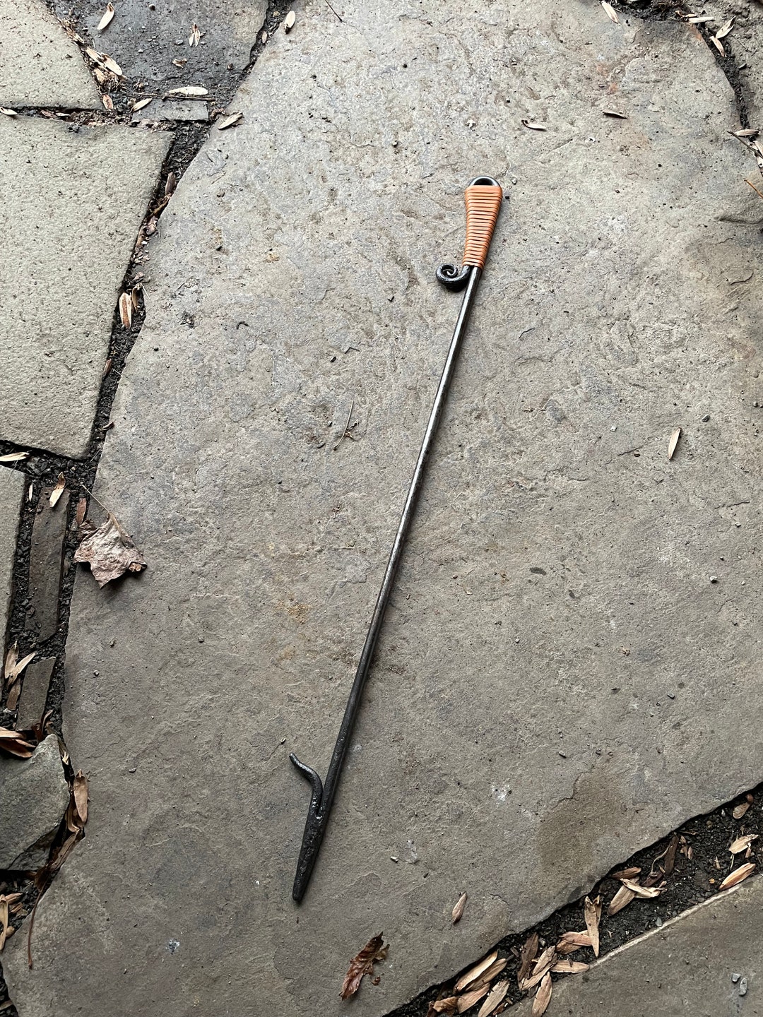 Custom 26 1/2 " Short Fire Poker With Point, Hook, and Kangaroo Handle ...