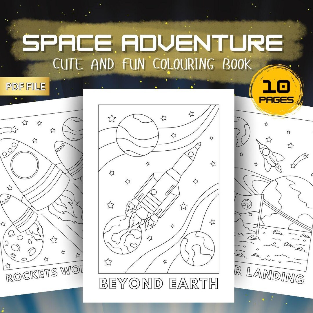 Coloring Pages for Kids Space Adventure Theme– Toddler Coloring Sheets ...