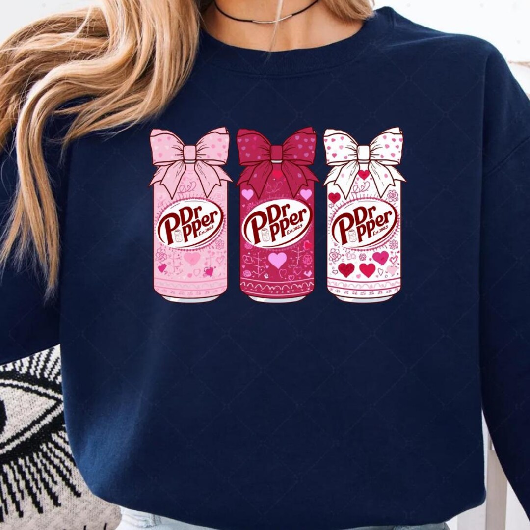 Pink Dr Pepper Coquette Bow Sweatshirt, Retro Pink Bow Soda Hoodie - Etsy