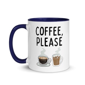 Coffee Please in Japanese Mug With Color Inside, Coffee Lover Gifts ...