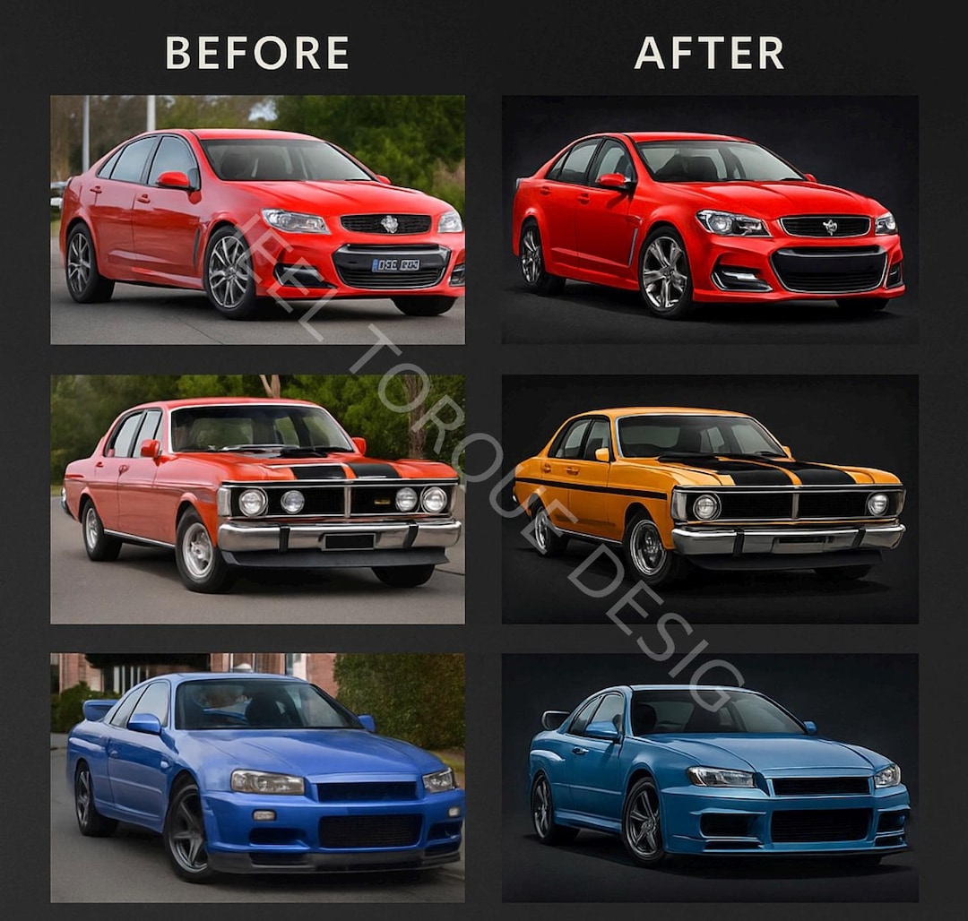 Custom Car Poster From Your Photo – Personalized Blueprint or Retro ...