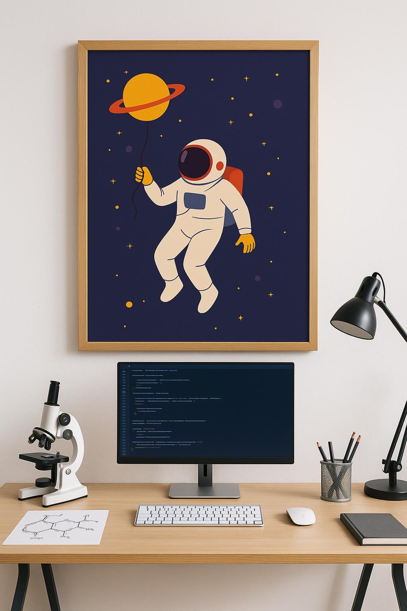 Printable Astronaut Wall Art | Space Themed Nursery Decor, Kids Room ...