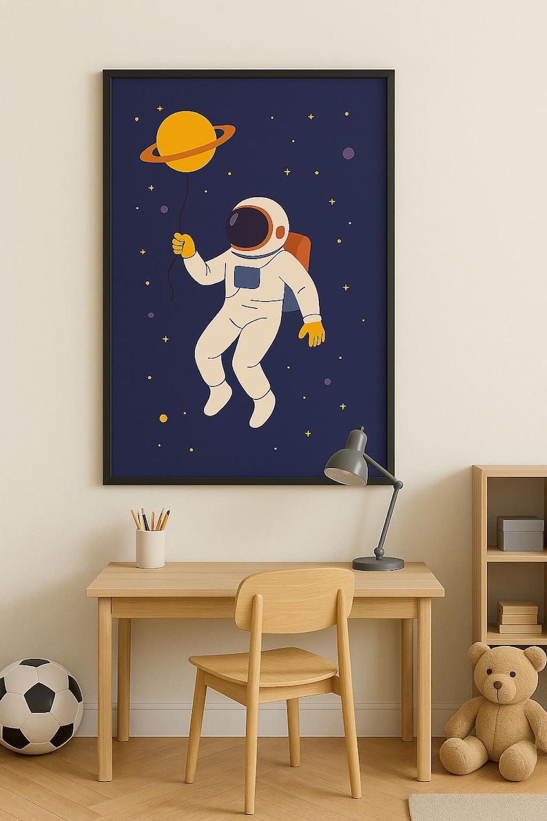 Printable Astronaut Wall Art | Space Themed Nursery Decor, Kids Room ...