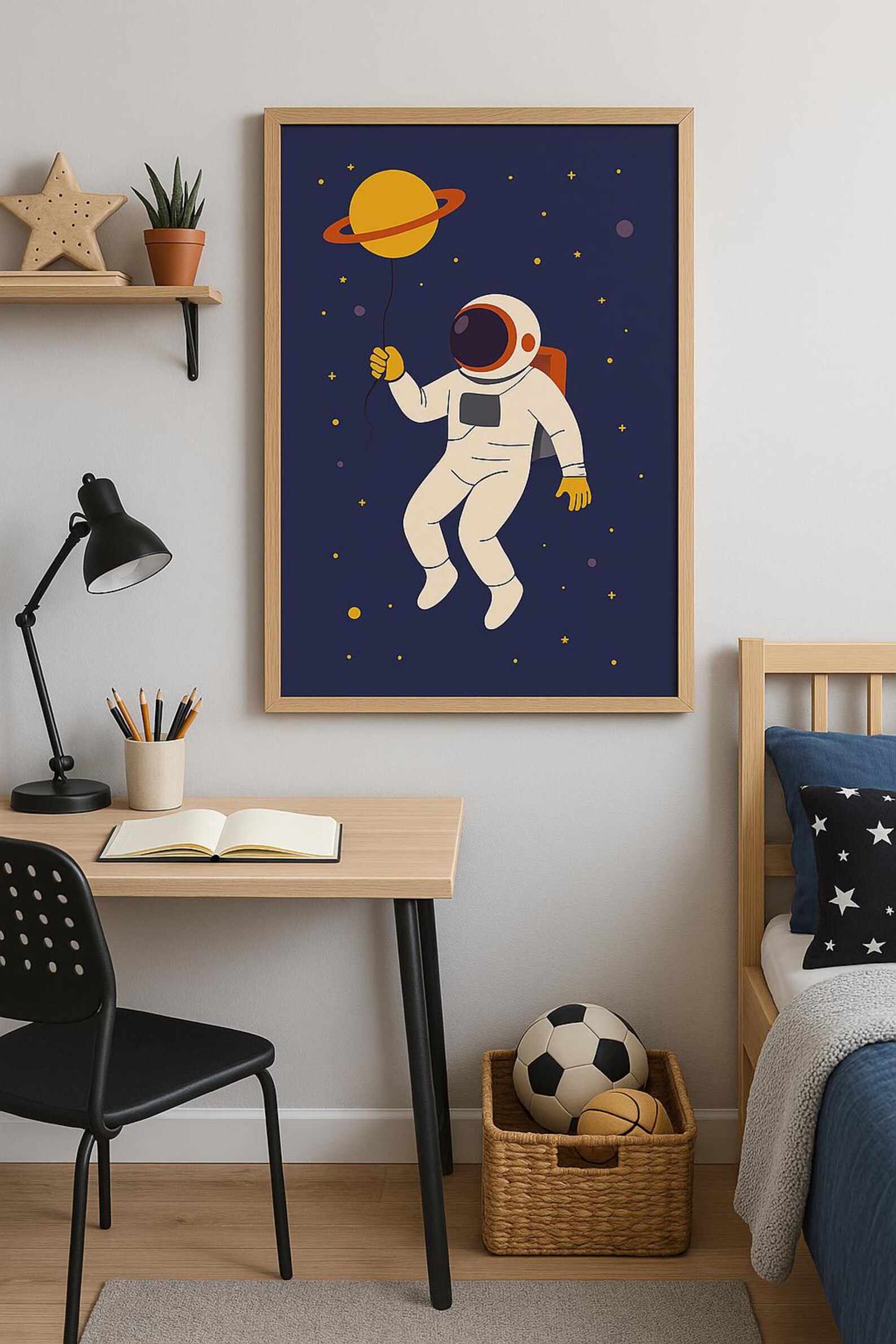 Printable Astronaut Wall Art | Space Themed Nursery Decor, Kids Room ...