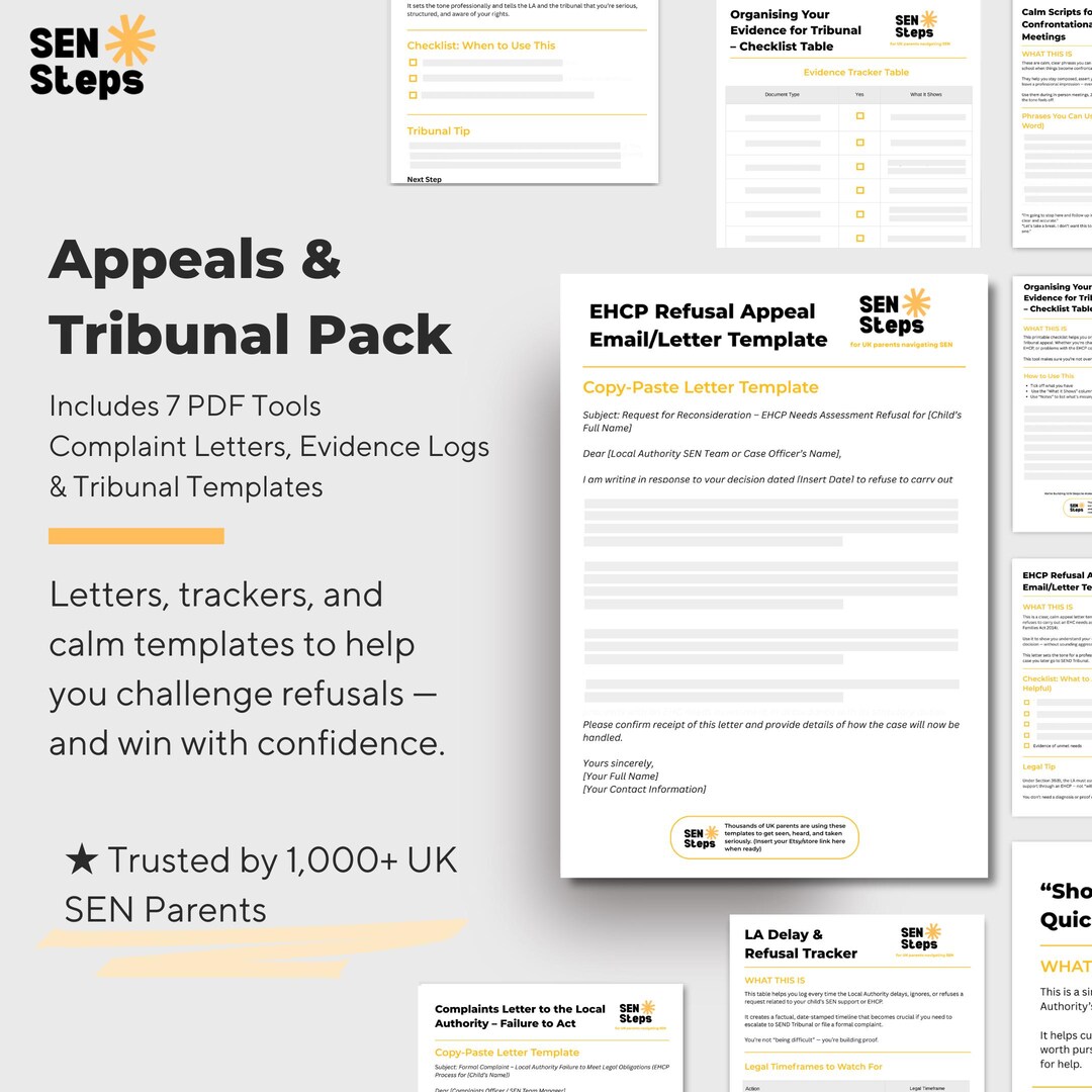 EHCP Appeals & Annual Review Toolkit | SEN Letter Templates for ...